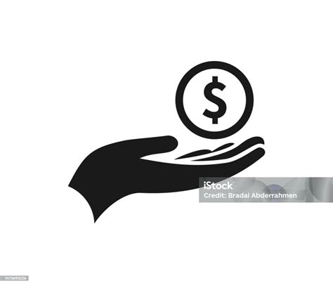 손 수신 달러 동전 아이콘 벡터 손 아이콘에 달러 동전 받기에 대한 스톡 벡터 아트 및 기타 이미지 받기 손 벡터