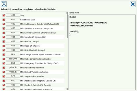 Plc Load From Template MyCNC Online Documentation