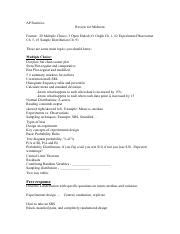 Effective AP Statistics Midterm Review Guide Course Hero