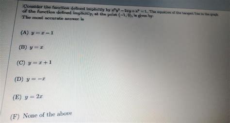 Solved Consider The Function Defined Implicitly By Chegg