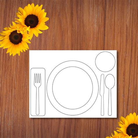 Printable Placemat Montessori Simple Design Fork Knife And Spoon