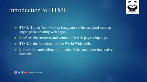 Introduction To Html With Syntax And Tagspptx
