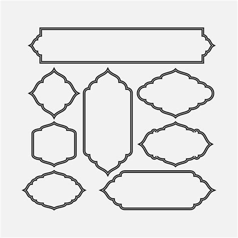 프레임 테두리 디자인 빈티지 세트 프리미엄 벡터