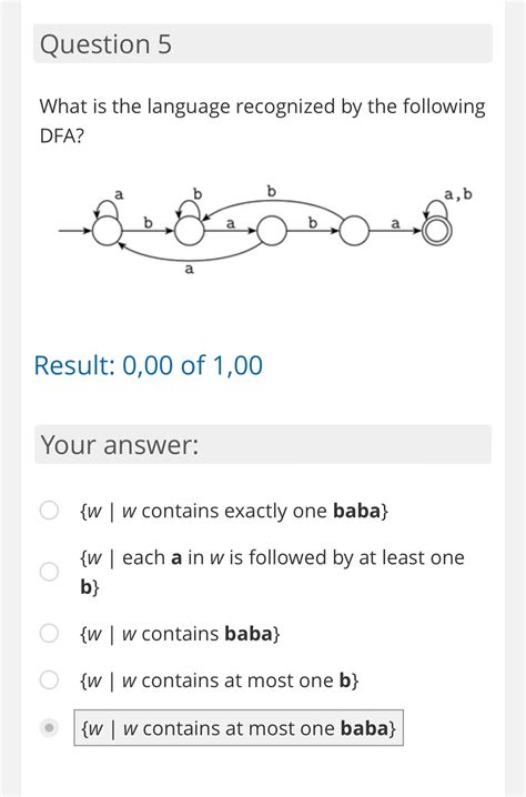 Solved Question 5What Is The Language Recognized By The Chegg