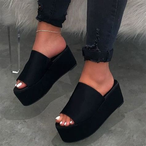 High Heel Flat Non Slip Beach Slipper F695 Tacones Zapatos Mujer
