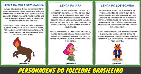 Textos Para Imprimir Personagens Do Folclore Brasileiro Mitos E