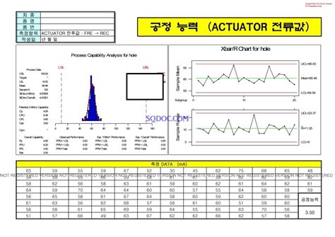공정 능력도capa 분석표cpkcpcpucplppppupplppk계량치계수치측정시스템게이지randr