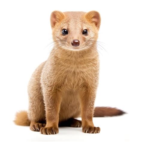 Beautiful Mongoose Isolated On White Background Premium Ai Generated