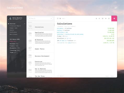 CalcaNote Smart Notebook Web Application Behance