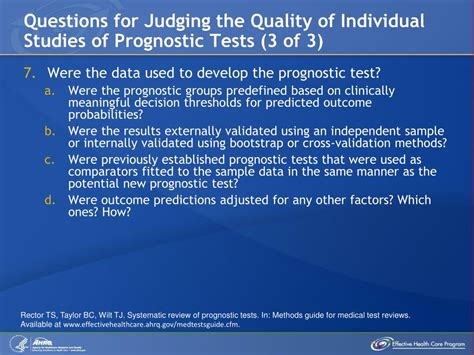Ppt Systematic Review Of Prognostic Tests Powerpoint Presentation