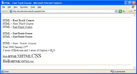 Presentational Elements Bold Italic Underline Big Small Etc