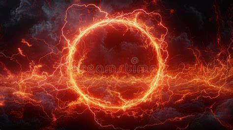 Abstract Red Plasma Lightning Particle Effect In Dark Space Stock Illustration Illustration Of