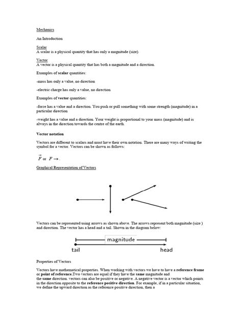 Vector And Scalar Pdf Euclidean Vector Force