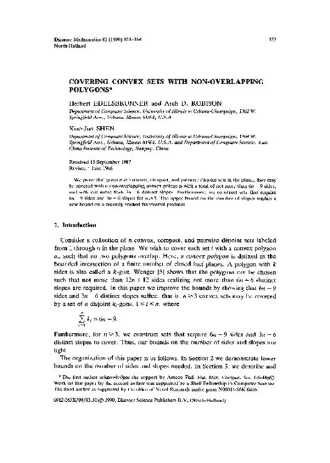Pdf Covering Convex Sets With Non Overlapping Polygons Arch D