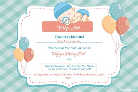 Tổng hợp 250 mẫu mẫu thiệp thôi nôi cho bé trai đa dạng và phong phú