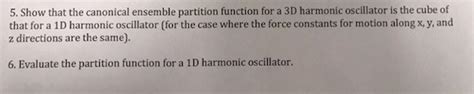 solved 5 show that the canonical ensemble partition