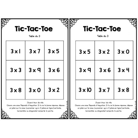 Tic Tac Toe Multiplication Free Multiplication Games For Fact Fluency