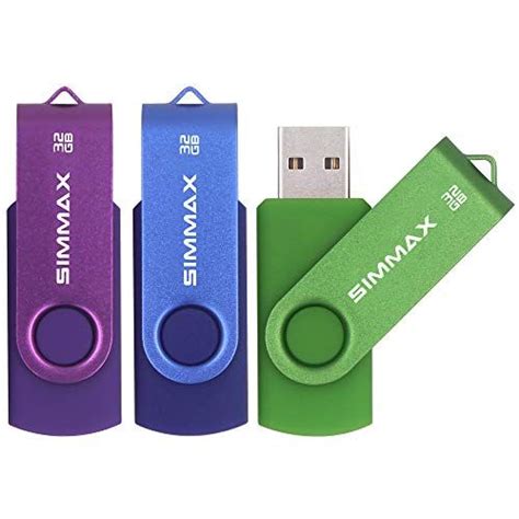 Simmax 32gb Usb Flash Drives 3 Pack 32gb Memory Stick Swivel Design