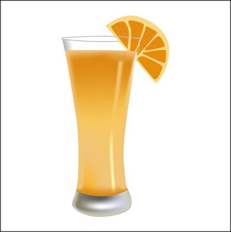 Un Vaso De Jugo De Naranja Con Una Rodaja De Naranja En El Fondo