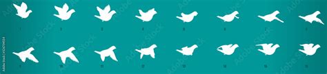 White Pigeon Flying Animation Sequence Loop Animation Sprite Sheet