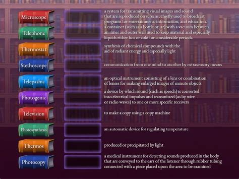 Root Words Definition Matching Match Up