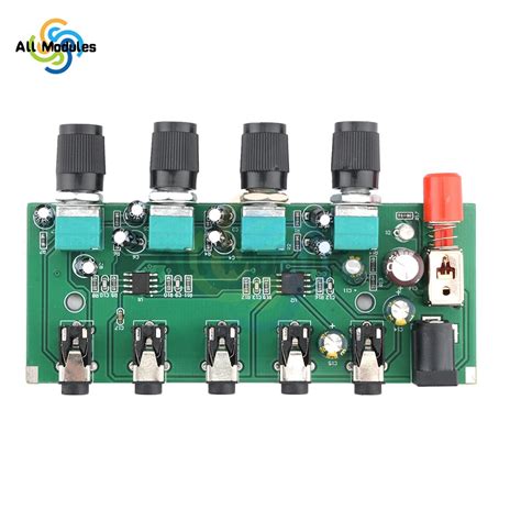 dc 5v 12v au 401 stereo audio mixer 4 input 1 output individually