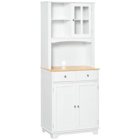 Homcom 67 Kitchen Buffet With Hutch Microwave Cabinet With Framed