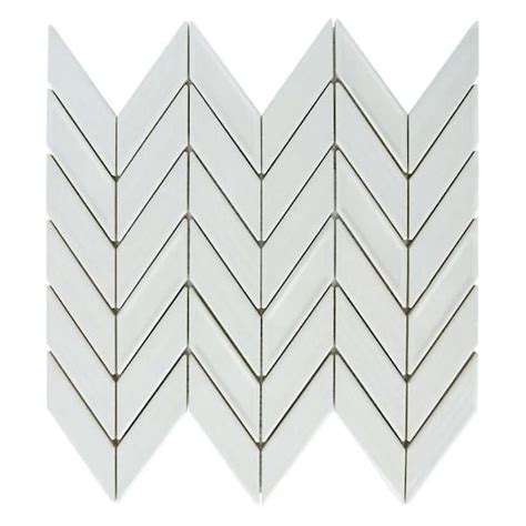 Ivy Hill Tile Medley Chevron Mushroom Gray 11 22 In X 11 81 In Glossy
