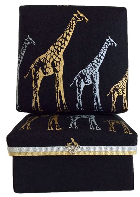 Majestic Giraffes T Box Handcrafted Fabric Covered T Boxes T Boxes By Elaine