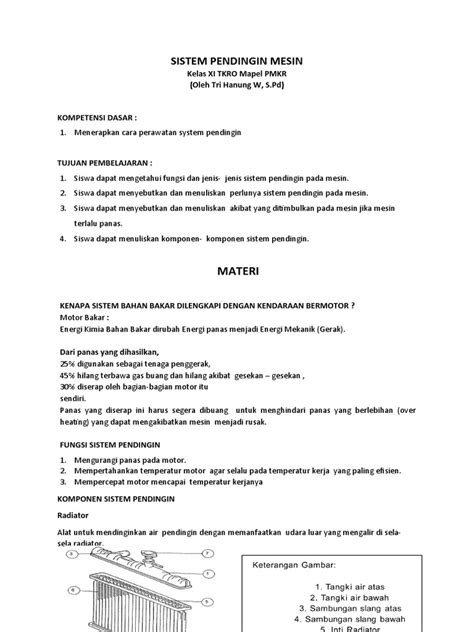 Sistem Pendingin Mesin Pdf