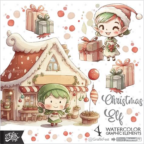 Santa S Helpers Christmas Clipart Christmas Graphics Etsy