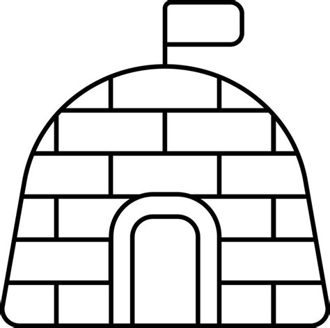 Thin Line Art Illustration Of Igloo Icon 24160674 Vector Art At Vecteezy