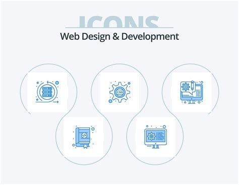 Web Design And Development Blue Icon Pack 5 Icon Design Css Gear Cog