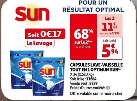 Promo Capsules Lave Vaisselle Tout En Optimum Sun Chez Auchan Direct ICatalogue Fr