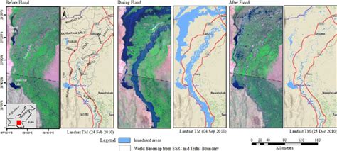 Flood Inundated Area Mapped Using Earth Observatory Advanced Land