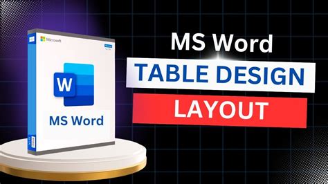 MS Word Training Class 08 MS Word Table Design Microsoft Word