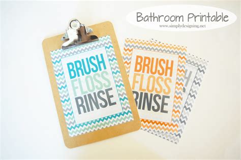 Brush Floss Rinse Chevron Printable