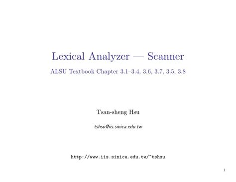 Ppt Lexical Analyzer Scanner Alsu Textbook Chapter 3134 36 37