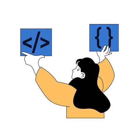 Premium Vector Programming Concept With Cartoon People In Flat Design For Web Woman Creating