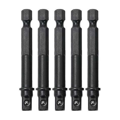 5 Socket Adapter For Impact Driver Hex Shank To Square Socket Extension 1 4Inch Walmart Com