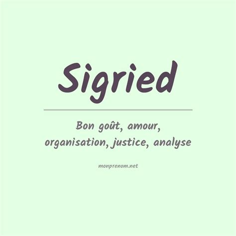 Signification Du Prénom Sigried