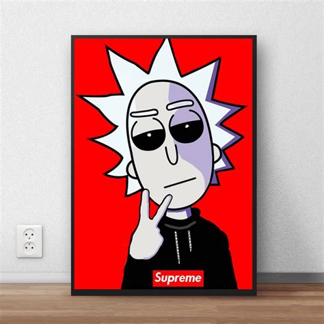 Rick Eye Pulling Supreme Rick And Morty Poster