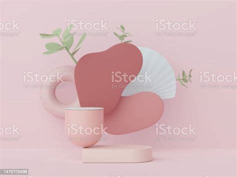 3d 연단은 여름 개념으로 제품 프레젠테이션을 의미합니다 화장품 광고를위한 받침대 플랫폼 3차원 형태에 대한 스톡 사진 및 기타 이미지 Istock
