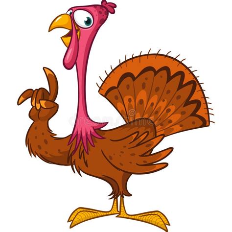 Cartoon Happy Cute Thanksgiving Turkey Bird Vector Illustration