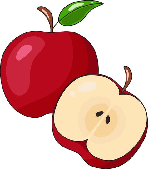 Premium Vector Red Delicious Organic Apple Sticker Illustration