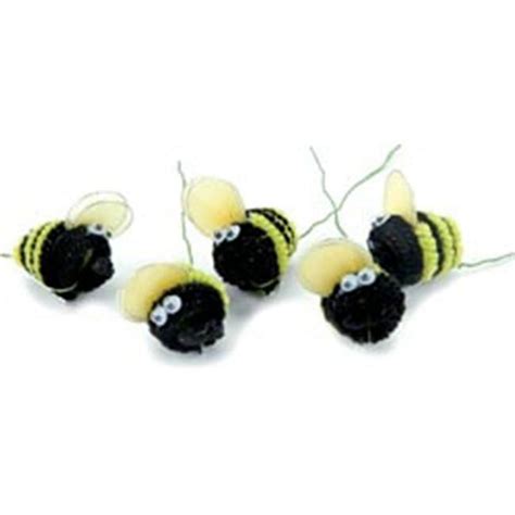 225134 Chenille Bees 1 In 5 Pkg Black And Yellow