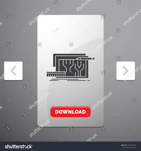Architecture Blueprint Circuit Design Engineering Glyph 스톡 벡터로열티 프리