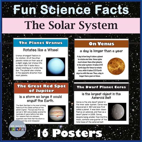 Solar System Fun Fact Posters Science Bulletin Board And Classroom