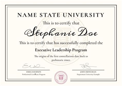 University Degree Certificate Template
