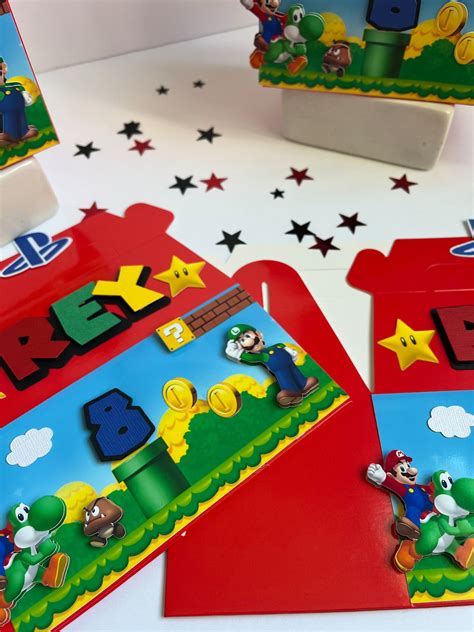 Super Mario Box Mario Bros Box Super Mario Birthday Mario Etsy